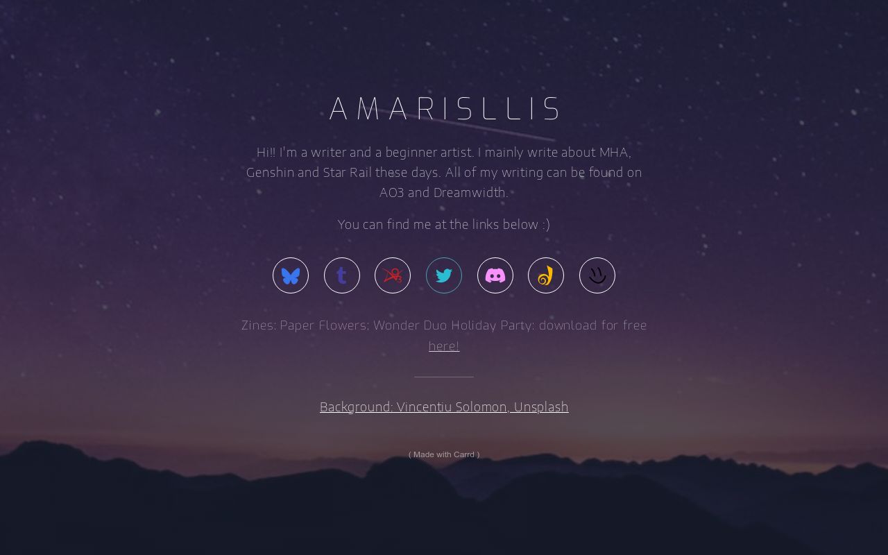 amarisllis' carrd!